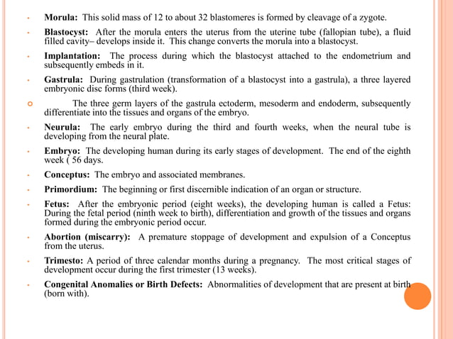 Embryology-all basic definition,Stage wise development of fetus,development of Zygote stage ...