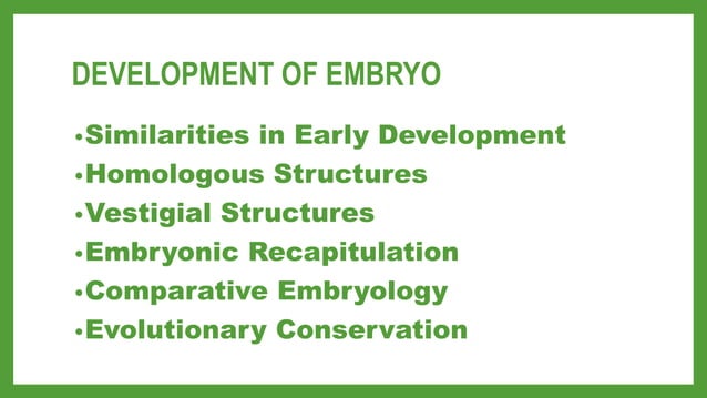 Embryology Bio 1 Evidence Of Evolution Pptx