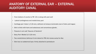 Embryology and anatomy of external and middle ear | PPTX