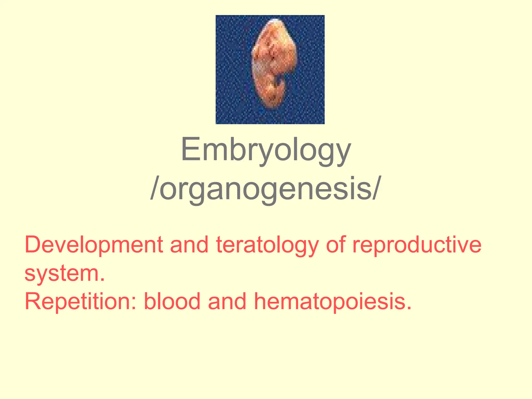 Human Development, embryology and reproductive system | PPT