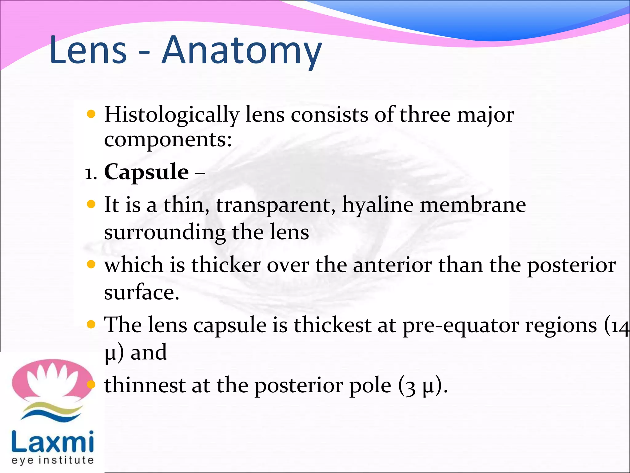 Embryology applied anatomy and physiology of lens | PPTX