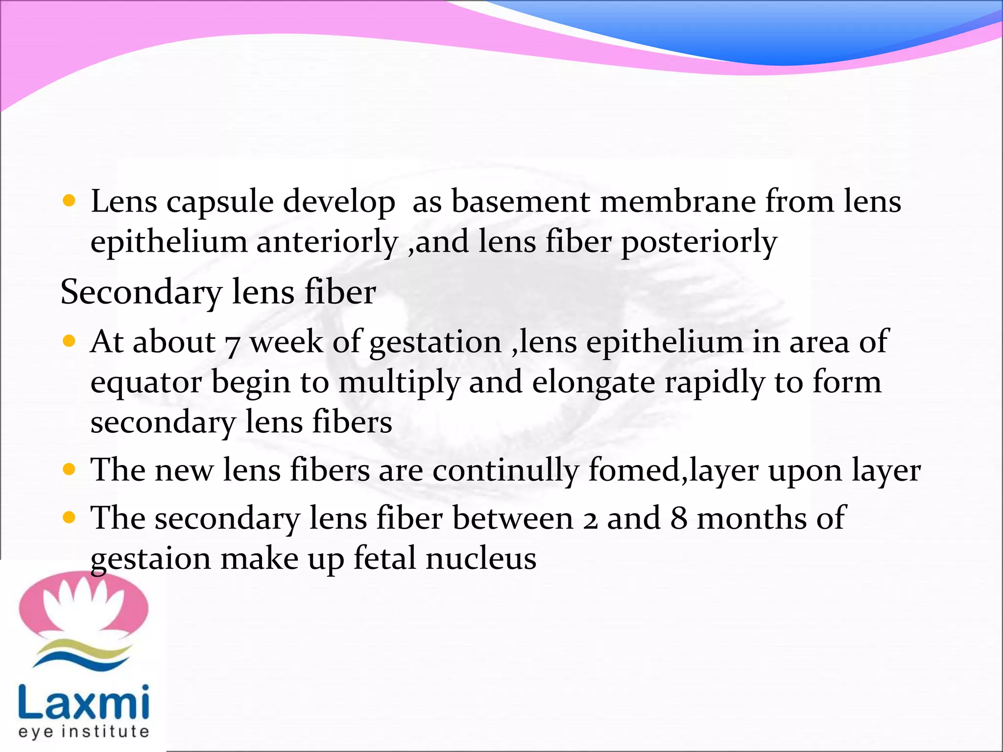 Embryology applied anatomy and physiology of lens | PPTX