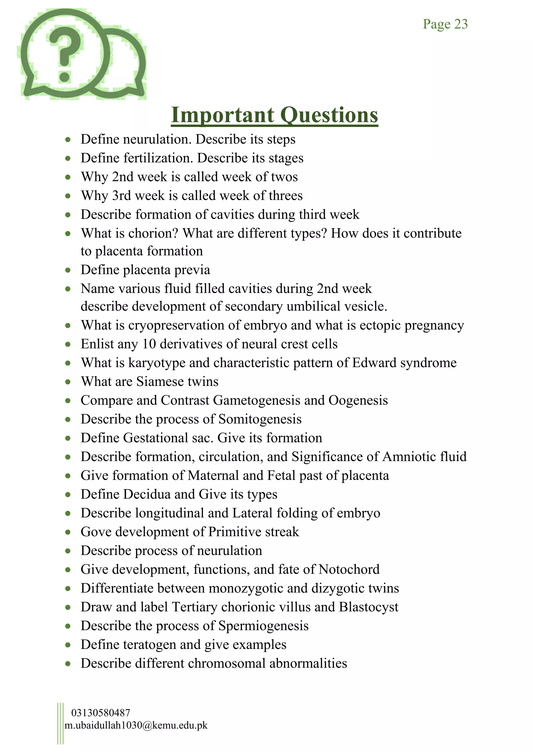 Embryology first year kemu guideline | PDF