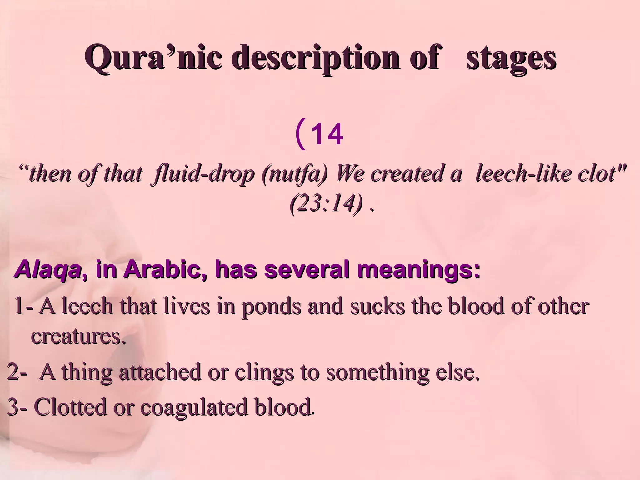 Embryology in the Holy Quran | PPT