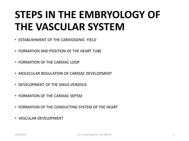 EMBRYOLOGY OF CARDIOVASCULAR SYSTEM.pdf | Heart and Cardiovascular ...