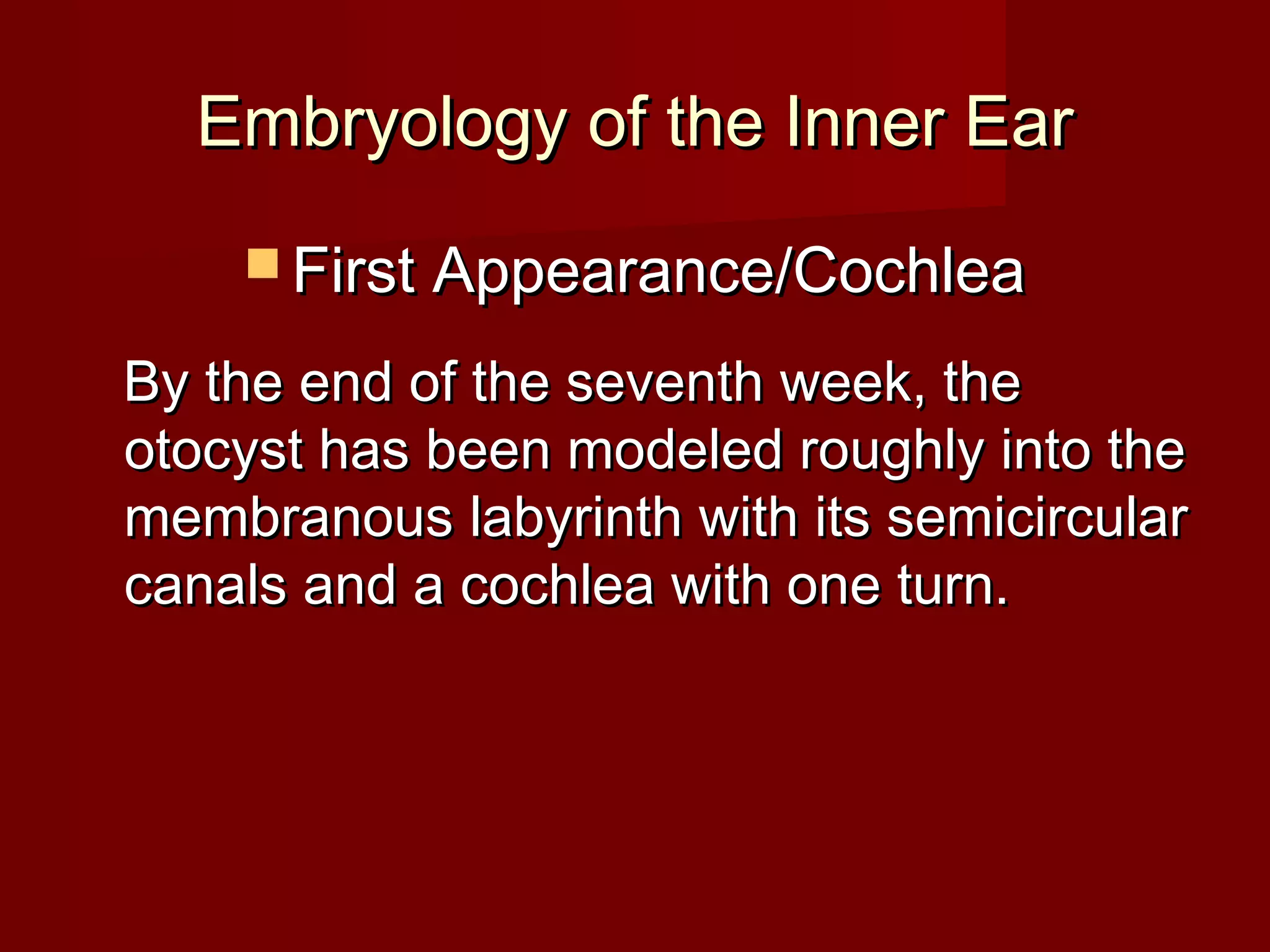 HIS 120 Embryology of the Inner Ear | PPT