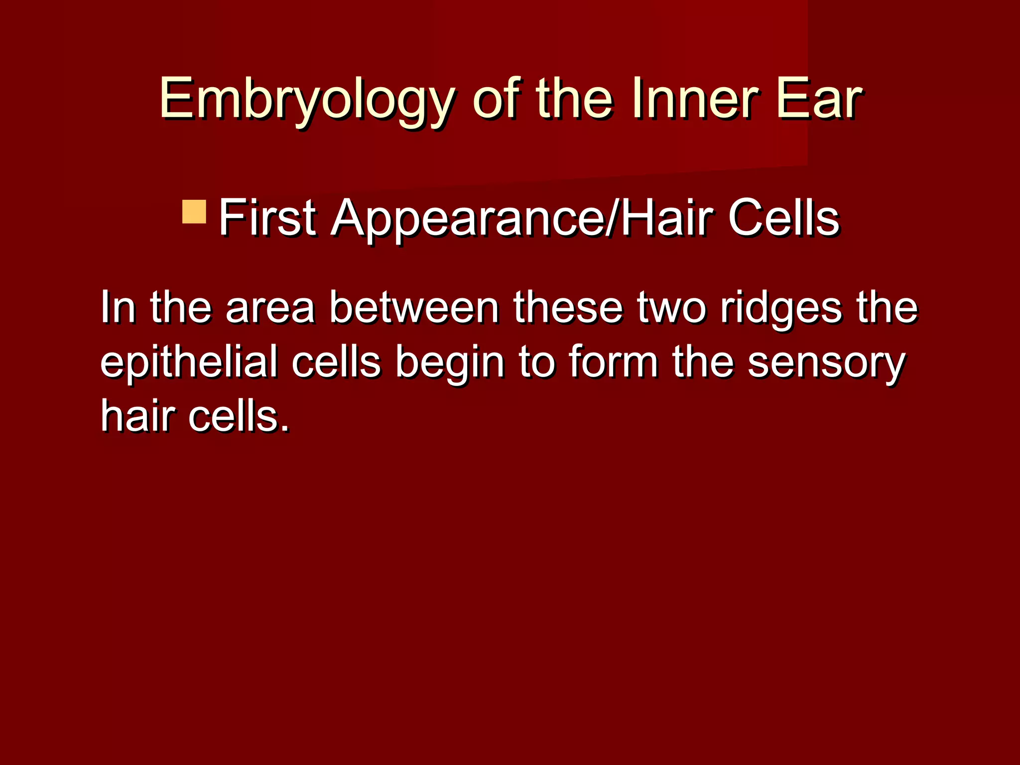 HIS 120 Embryology of the Inner Ear | PPT