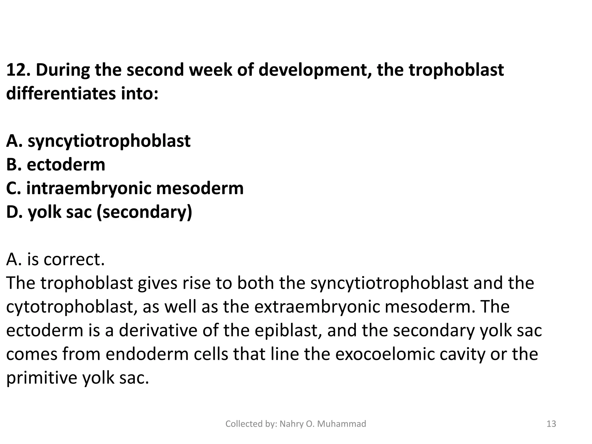 Embryology practice questions with answers | PDF