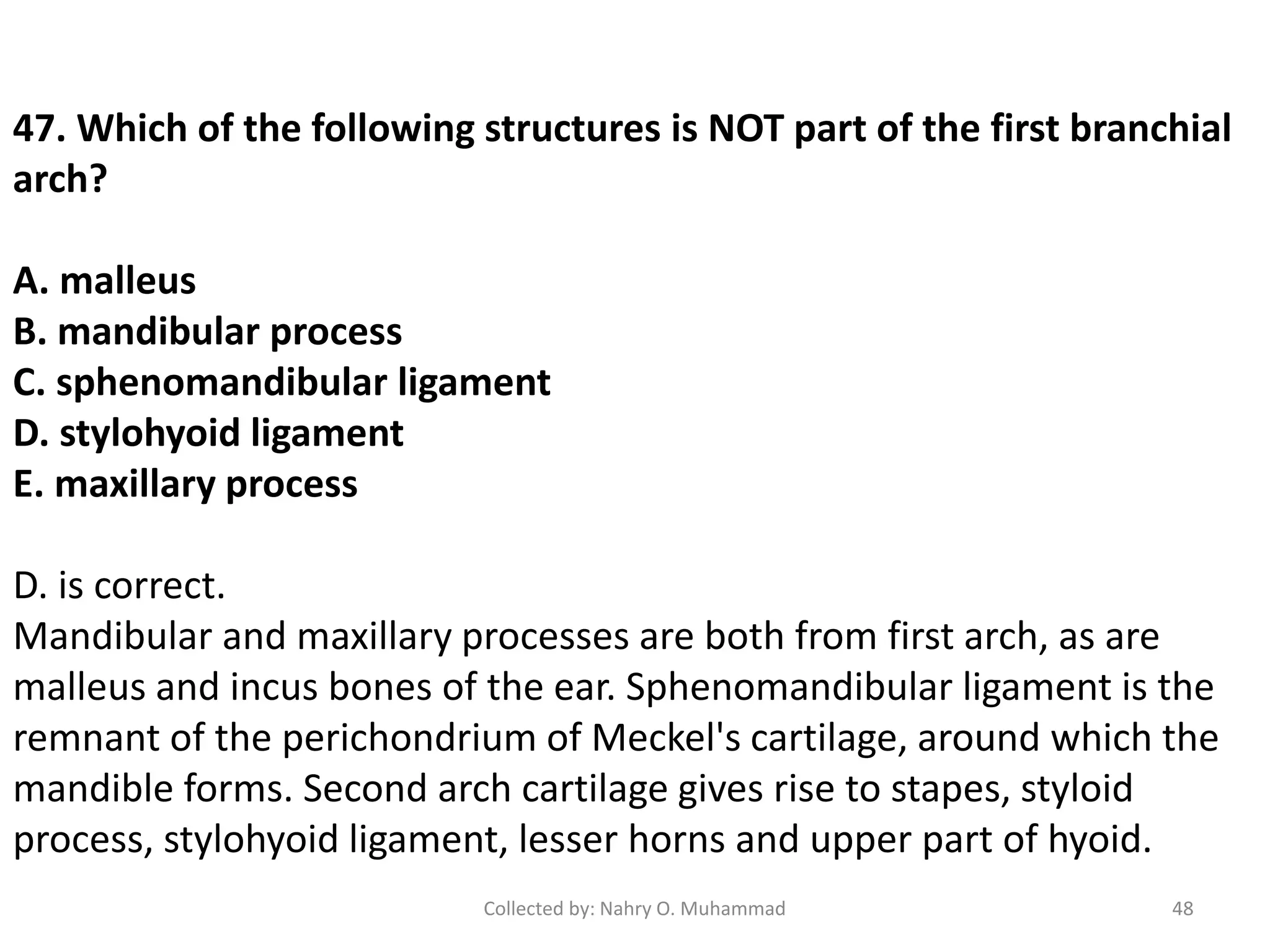 Embryology practice questions with answers | PDF