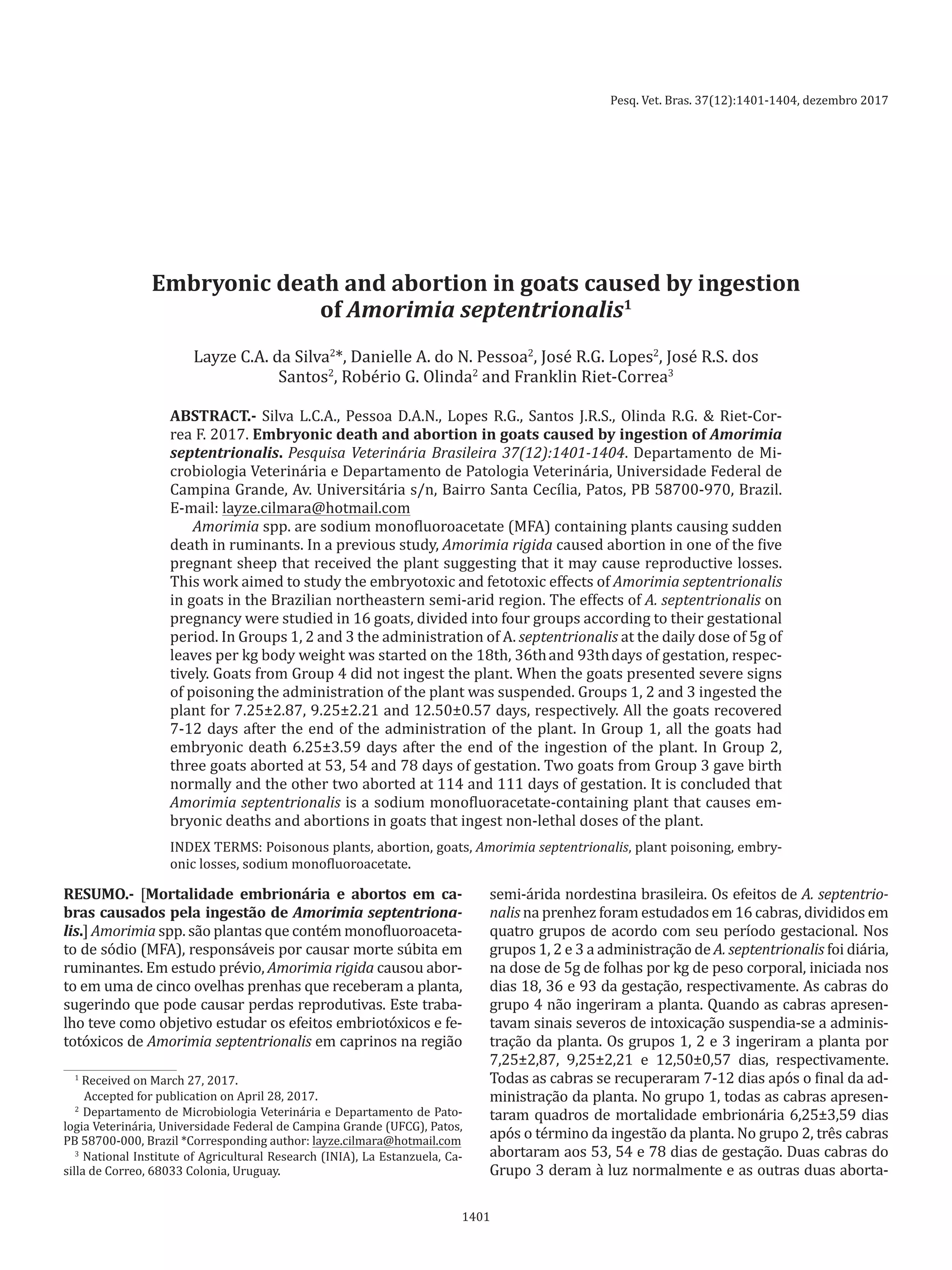 Embryonic death and abortion in goats pvb | PDF