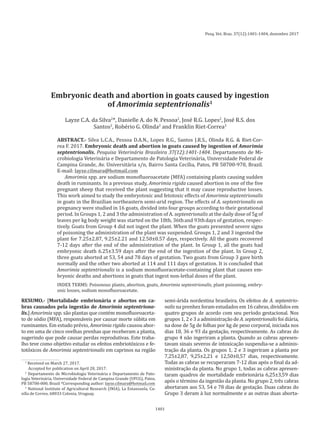 Embryonic death and abortion in goats pvb | PDF