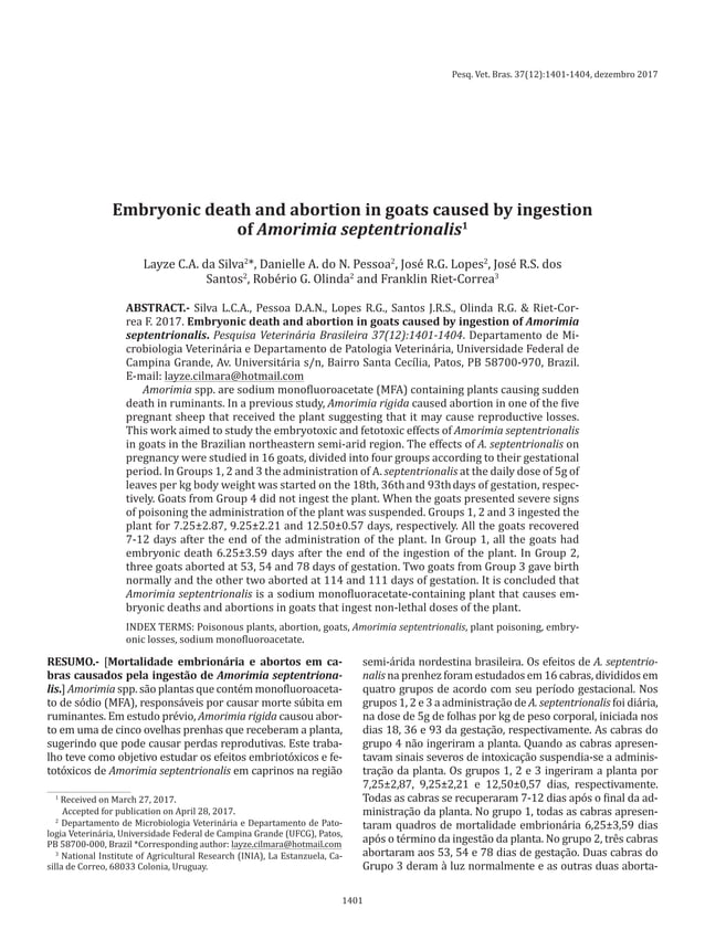 Embryonic death and abortion in goats pvb | PDF