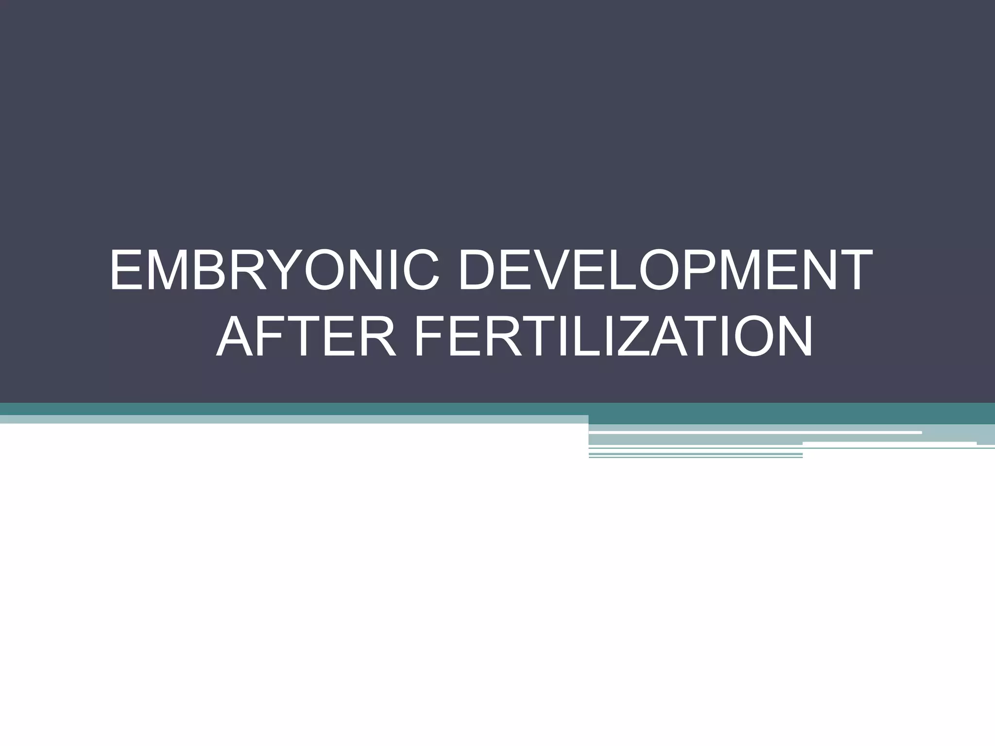Embryonic development after fertilization | PPTX