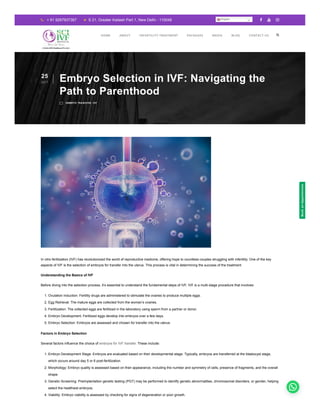Embryo Selection in IVF: Navigating the Path to Parenthood | PDF