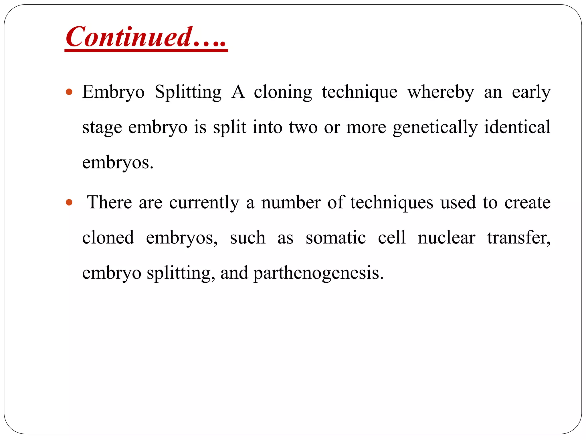 Embryo splitting | PPTX