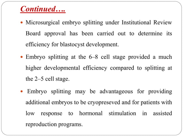 Embryo splitting | PPTX