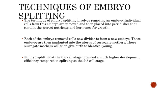 Embryo splitting.pptx | Infertility | Reproductive Health