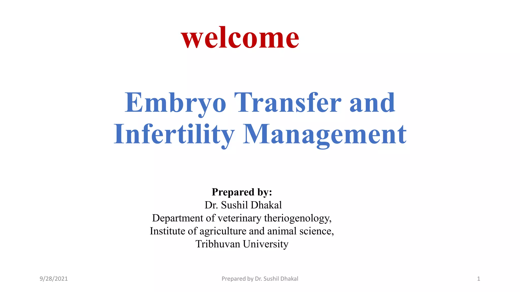 Embryo transfer and infertility management | PPT