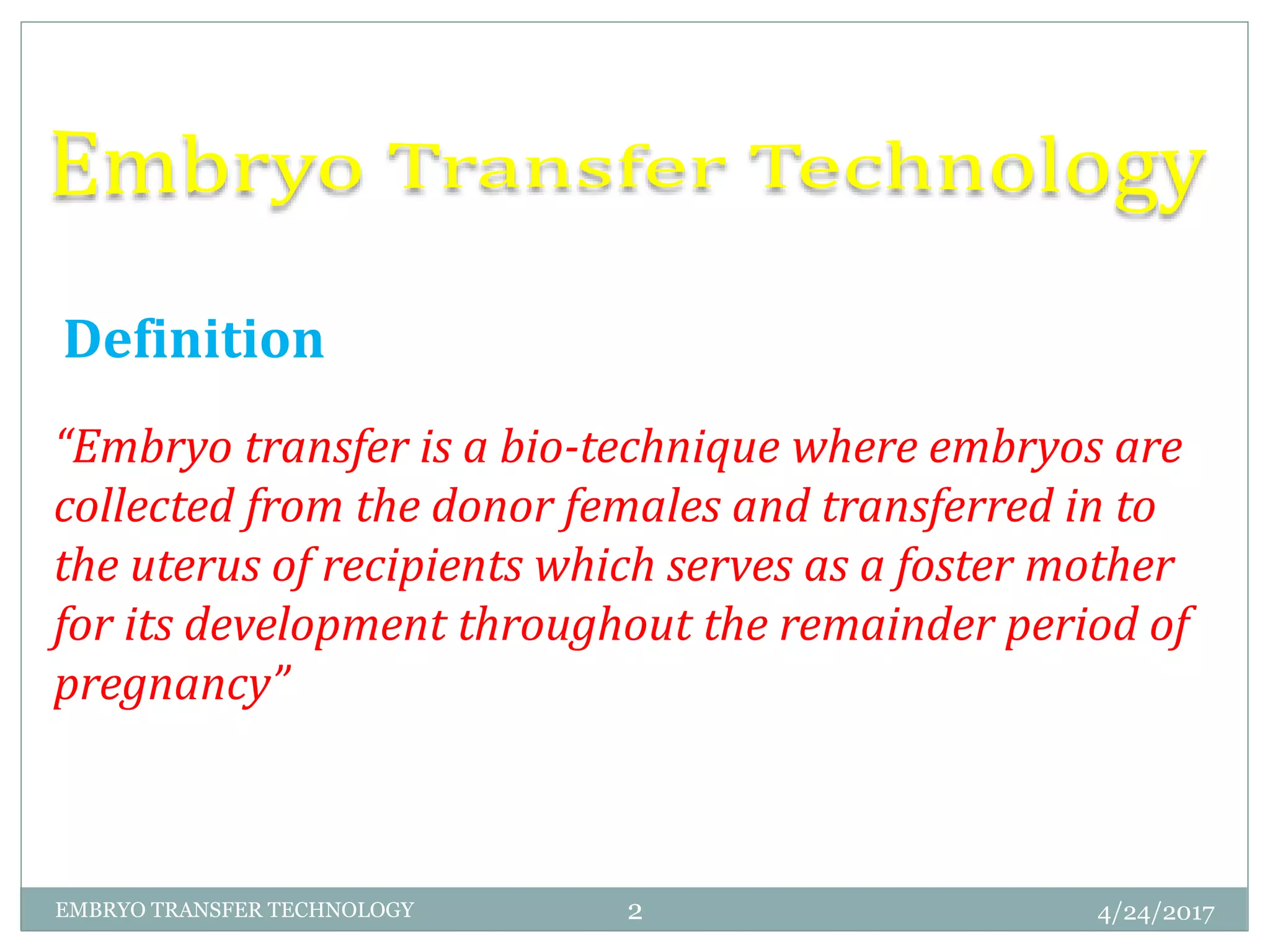 Embryo transfer lecture 7 | PPTX | Infertility | Reproductive Health
