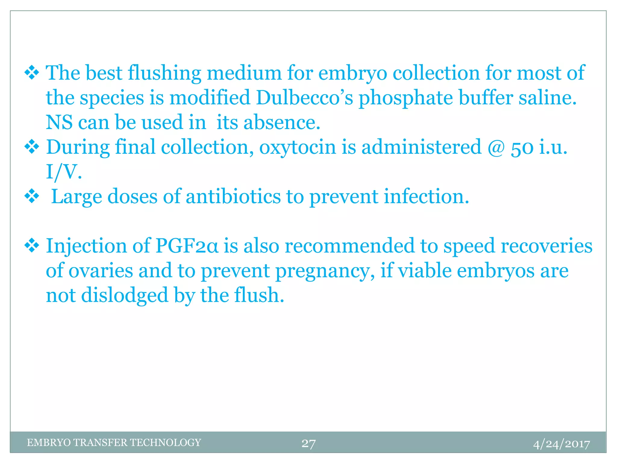 Embryo transfer lecture 7 | PPTX