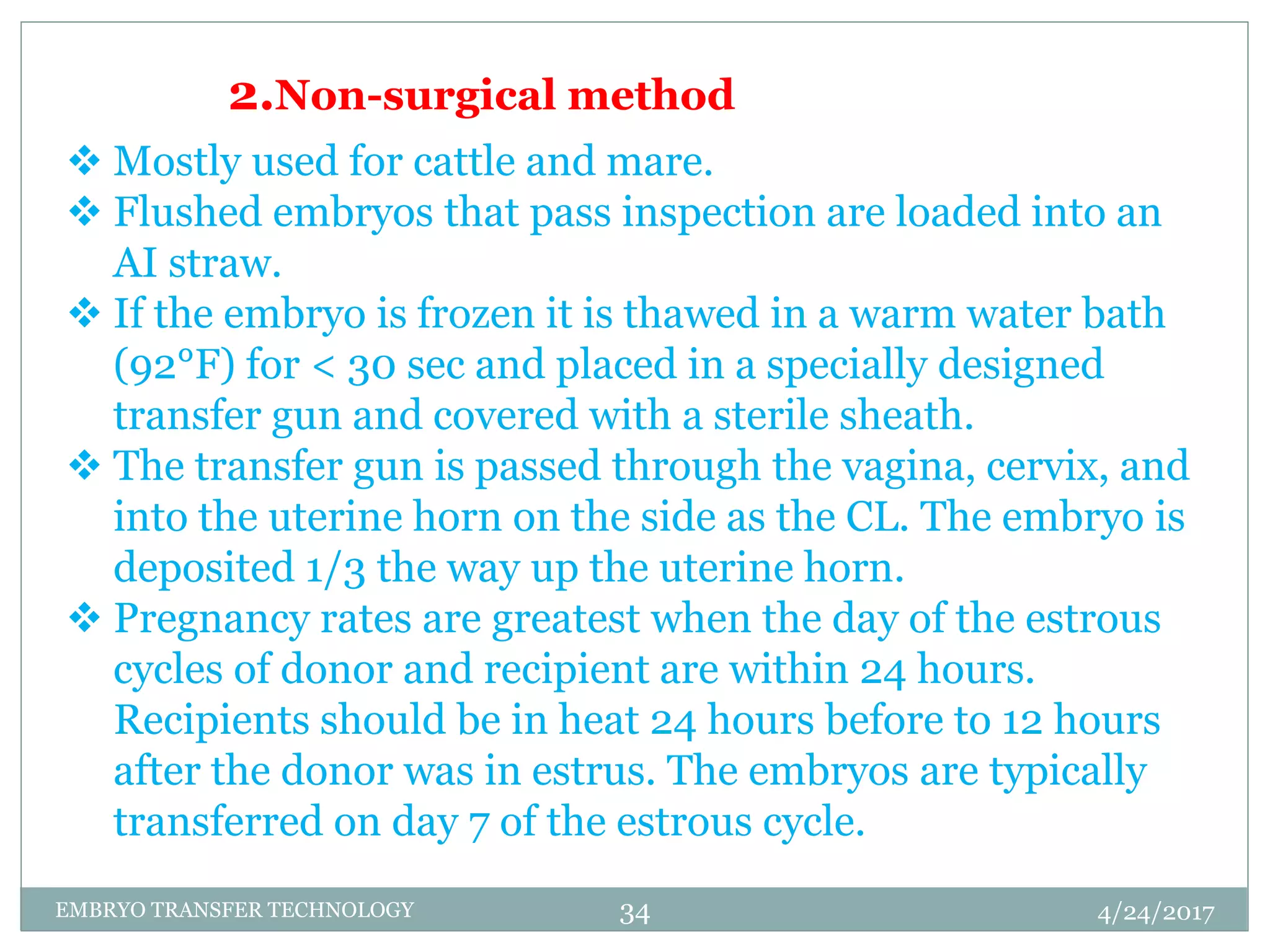 Embryo transfer lecture 7 | PPTX