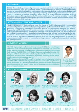 NEWSLETTER - IEEE EMBS MUET Student Chapter | PDF