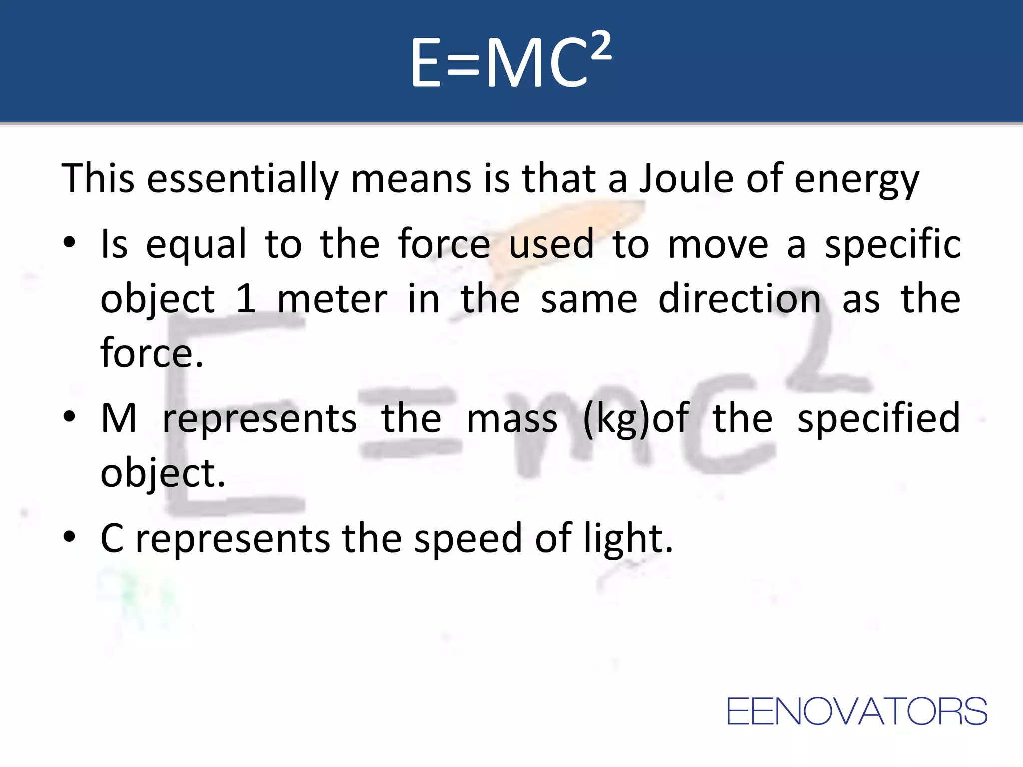 E = mc 2 | PPTX