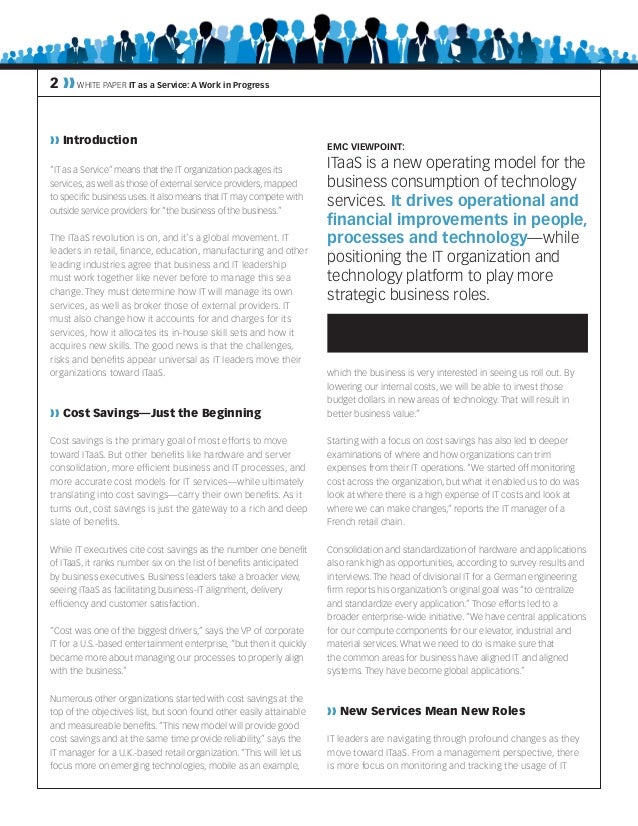 IT as a Service: A Work in Progress