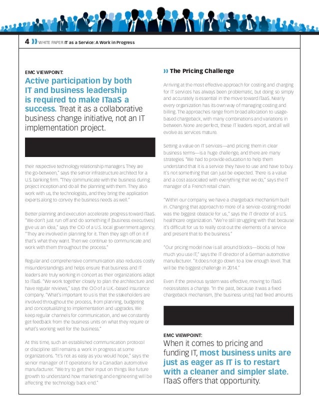 IT as a Service: A Work in Progress