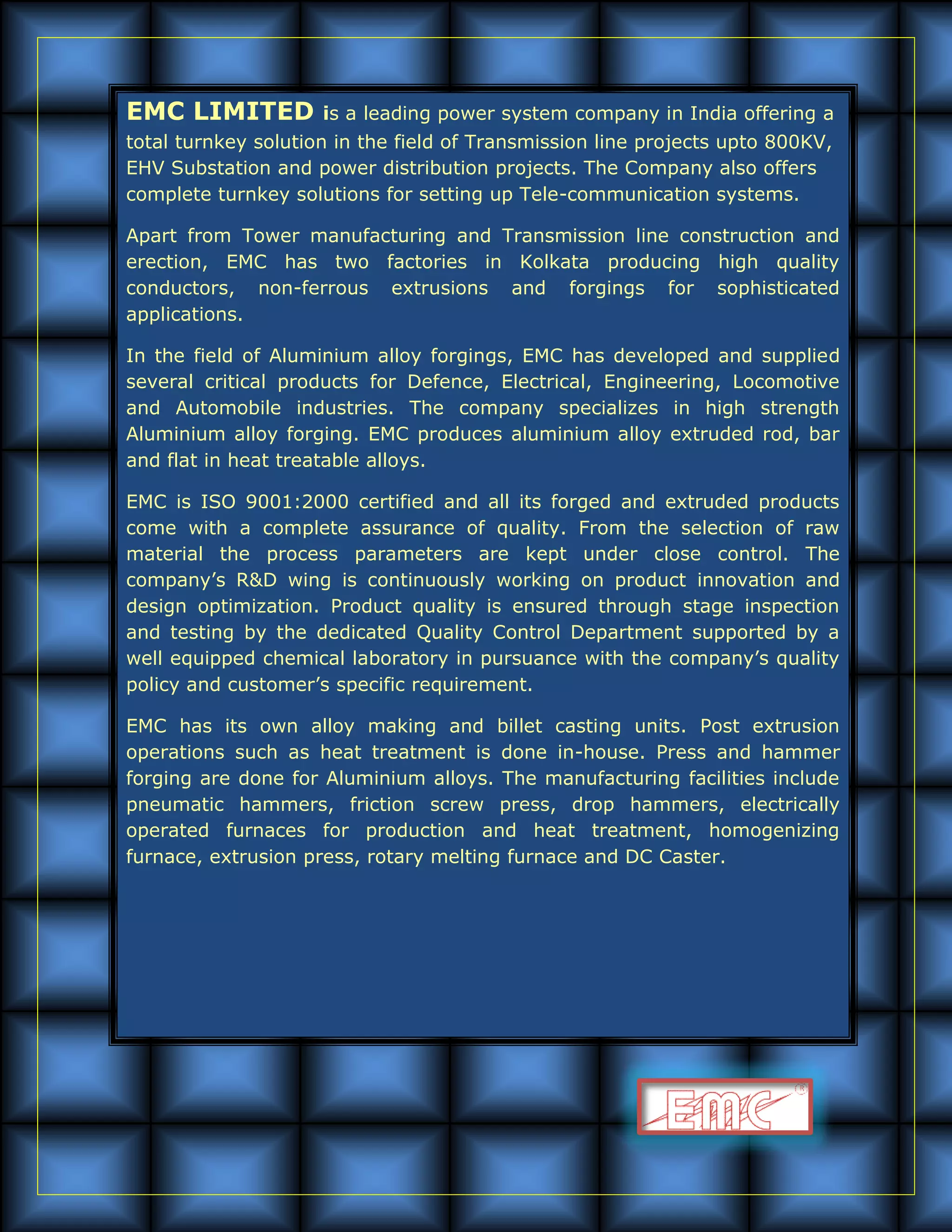 EMC Limited, West Bengal, Forged Products | PDF
