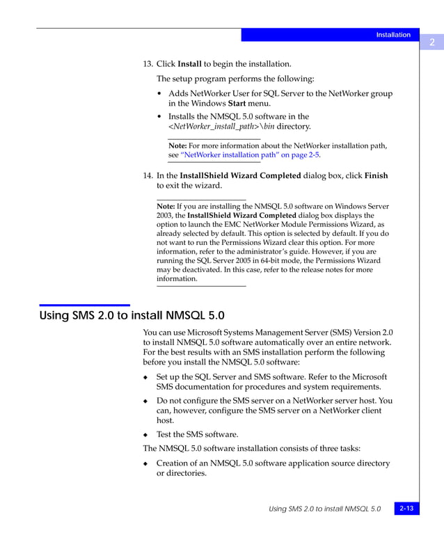 EMC NetWorker Module for Microsoft SQL Server, Release 5.0 | PDF