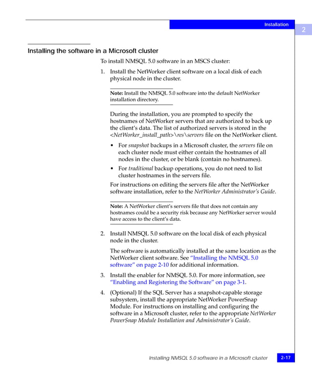 EMC NetWorker Module for Microsoft SQL Server, Release 5.0 | PDF