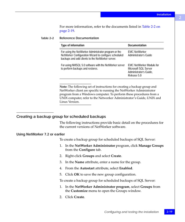 EMC NetWorker Module for Microsoft SQL Server, Release 5.0 | PDF