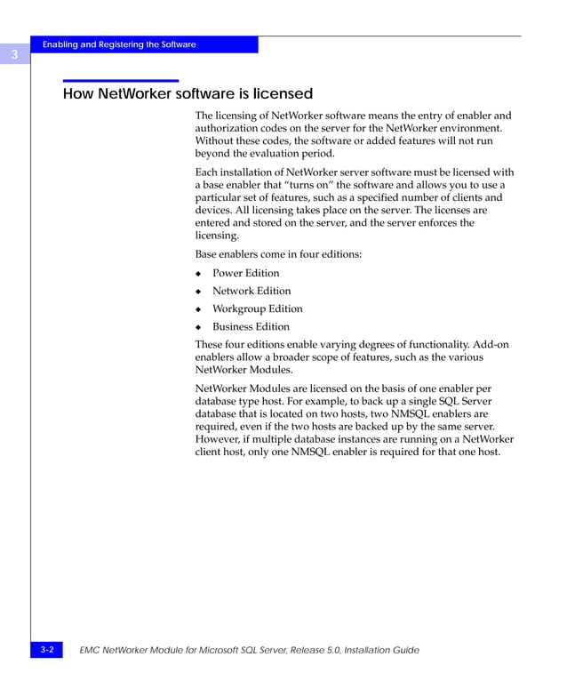 EMC NetWorker Module for Microsoft SQL Server, Release 5.0 | PDF