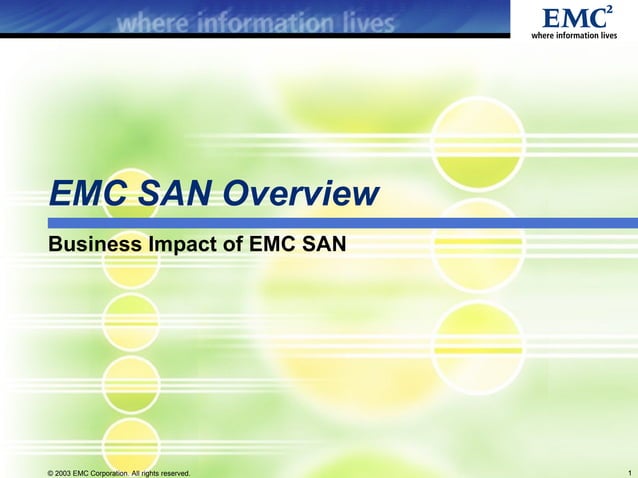 Emc san-overview-presentation | PDF | Data Storage and Warehousing ...