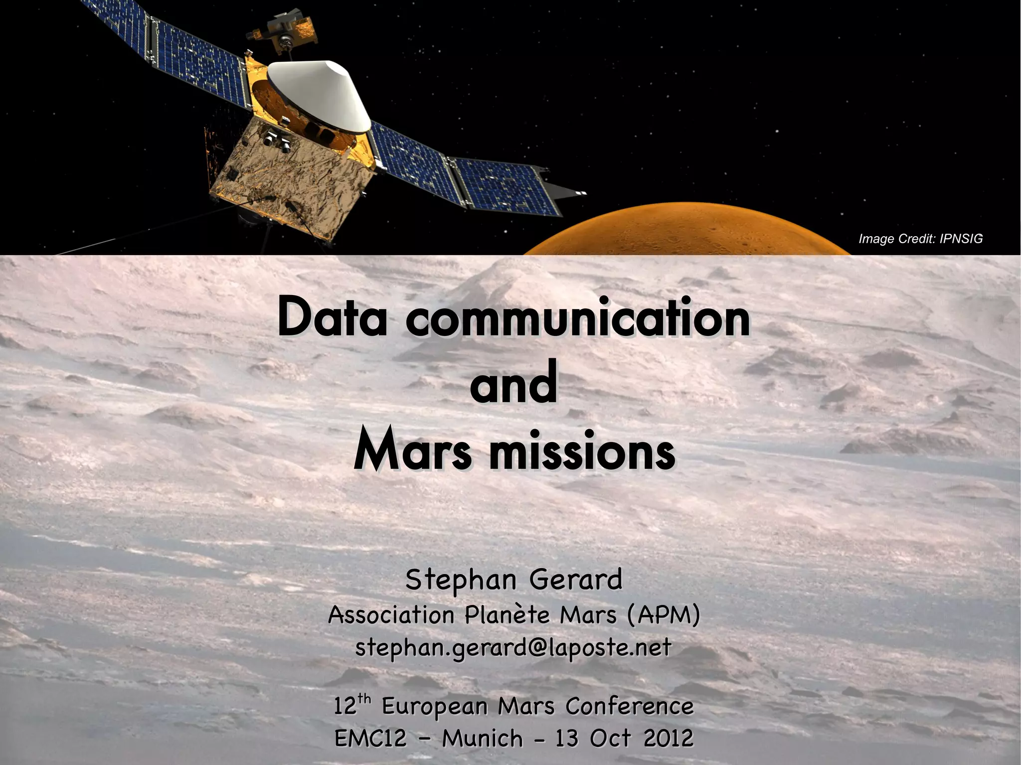 Data communication and Mars missions | PDF