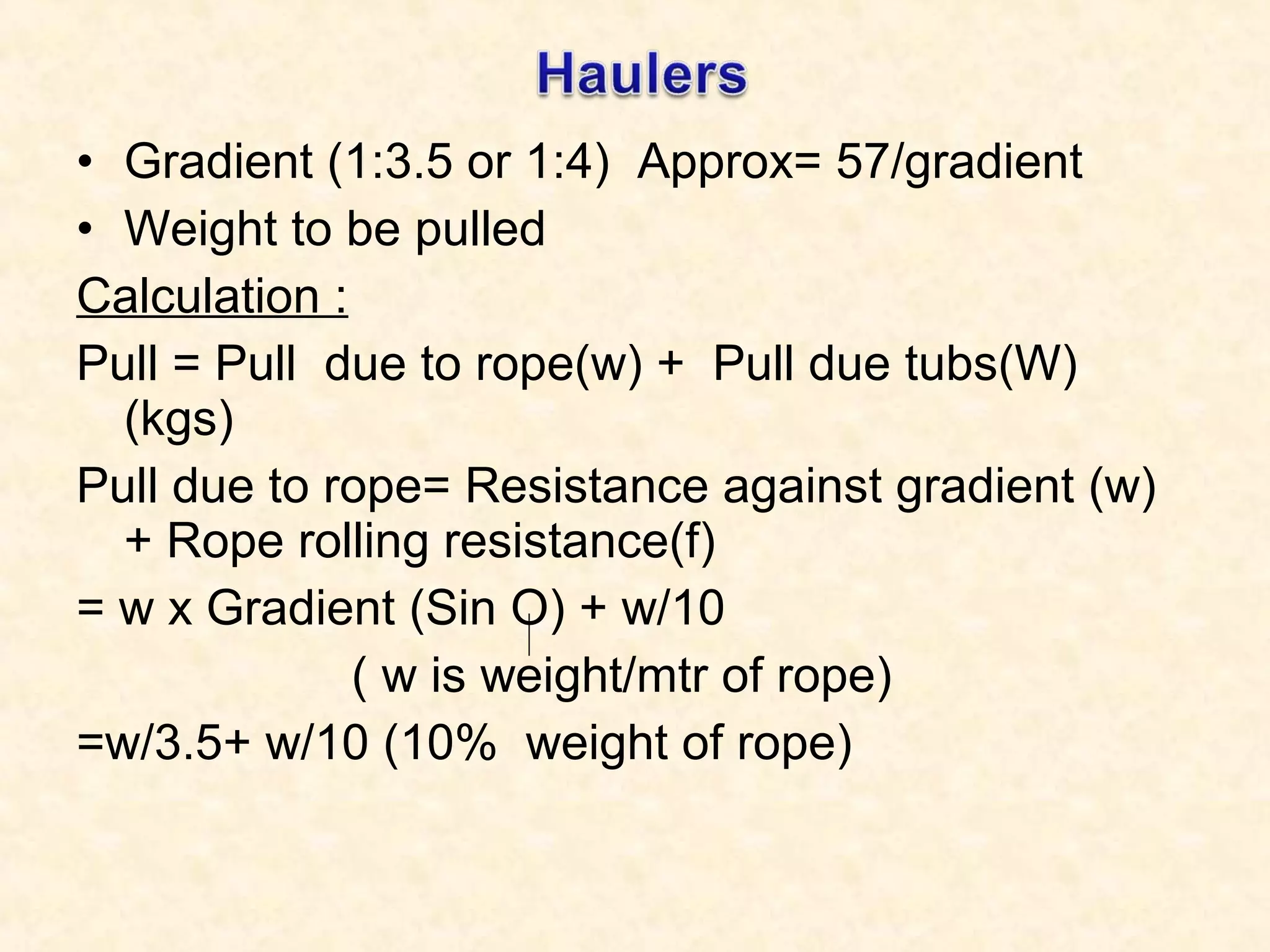 Basic E&Mcalculations for a coal mining project | PPT