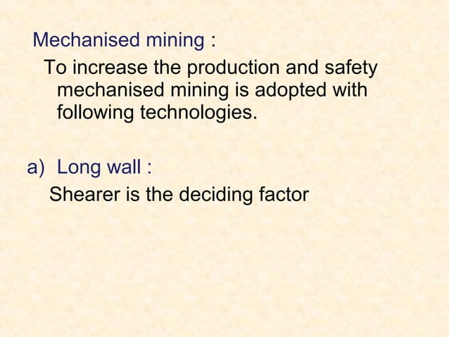 Basic E&Mcalculations for a coal mining project | PPT