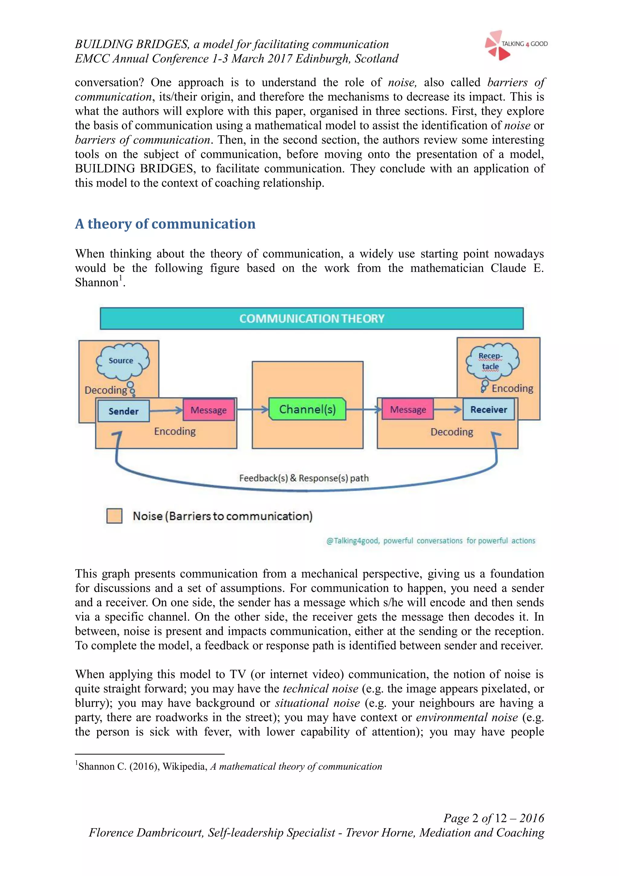 Building Bridges, a model for facilitating communication | PDF