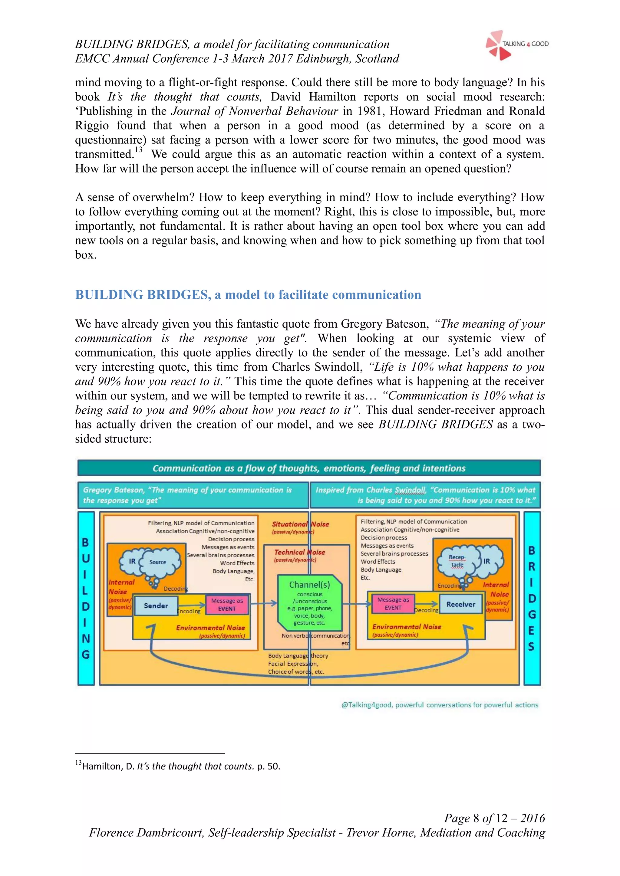 Building Bridges, a model for facilitating communication | PDF