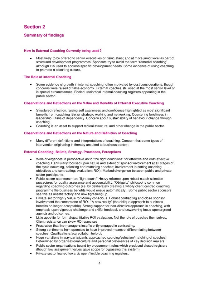 Executive Coaching Report - IBC and EMCC