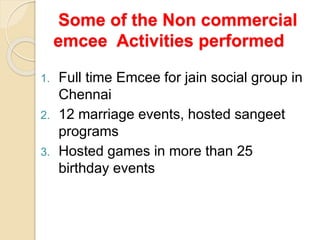 Emcee profile | PPTX | Events