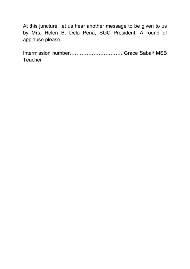 Emcee Script Integrated Day.docx | Music | Entertainment