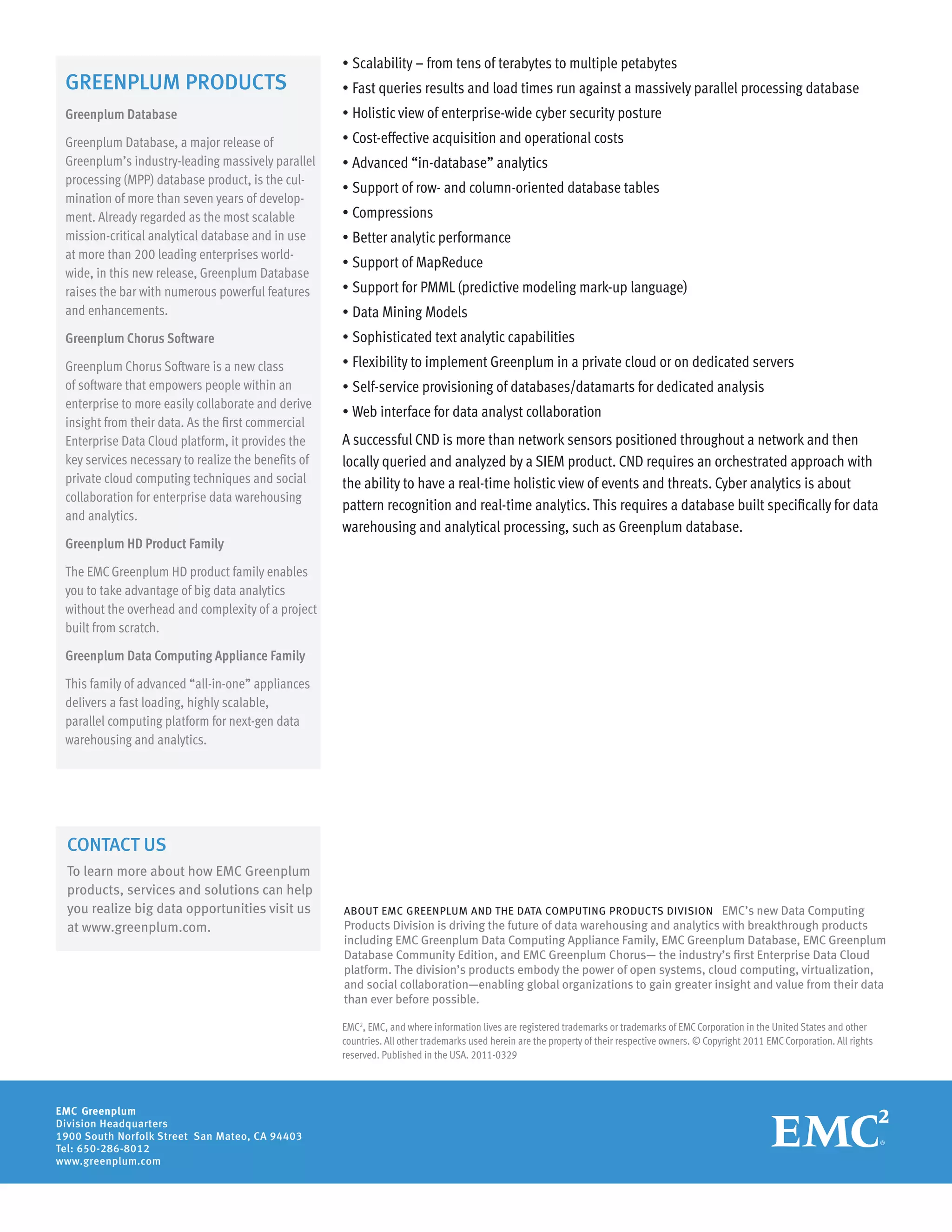 White Paper: Advanced Cyber Analytics with Greenplum Database | PDF