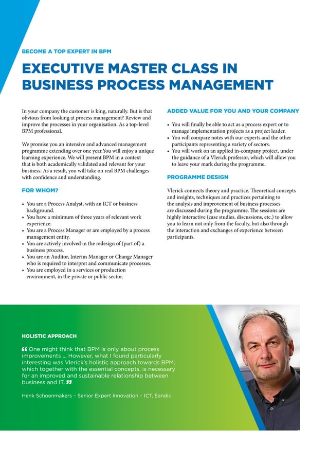 Brochure Executive Master Class in business process management | PDF