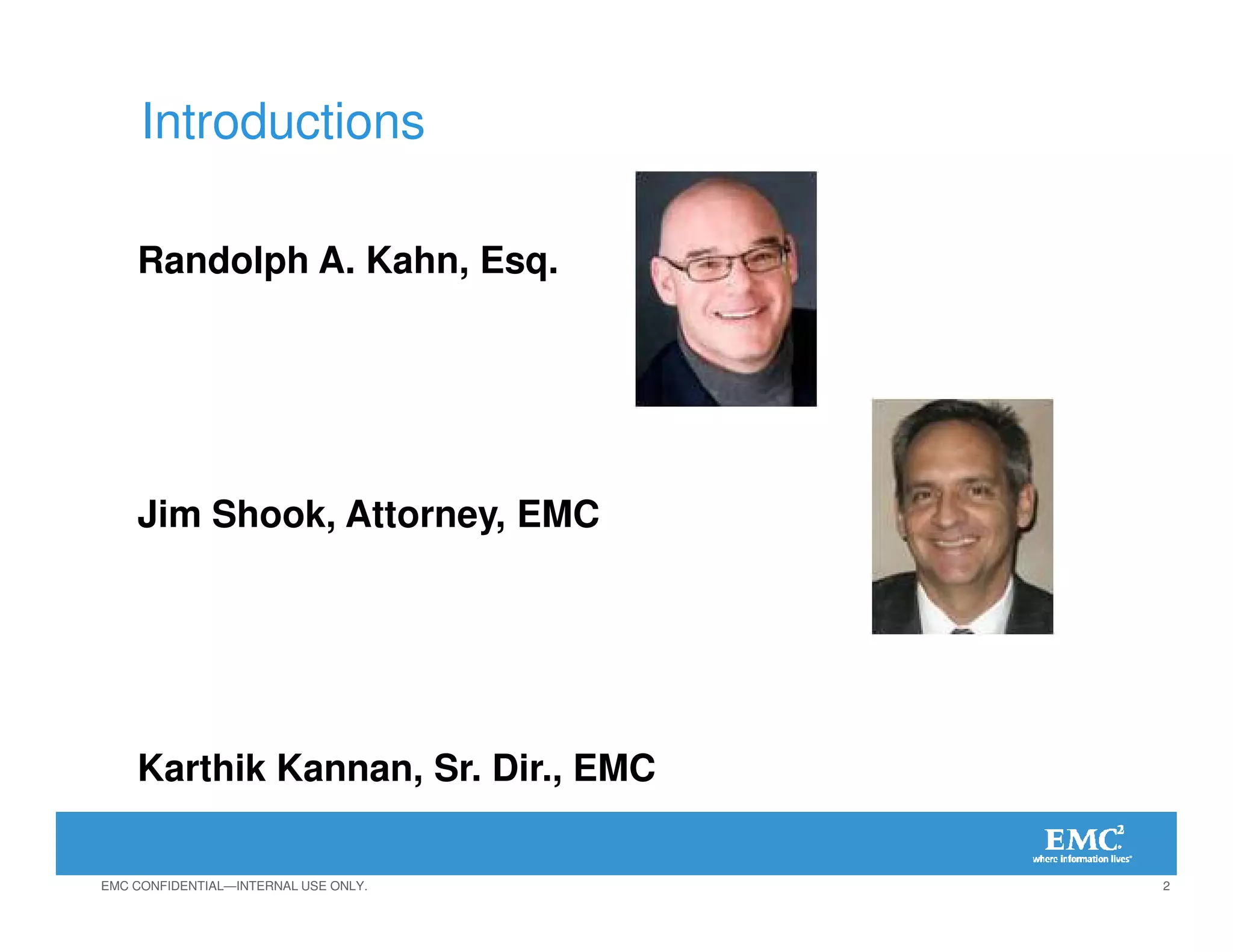 EMC Kazeon & Randolph Kahn eDiscovery webinar | PPT