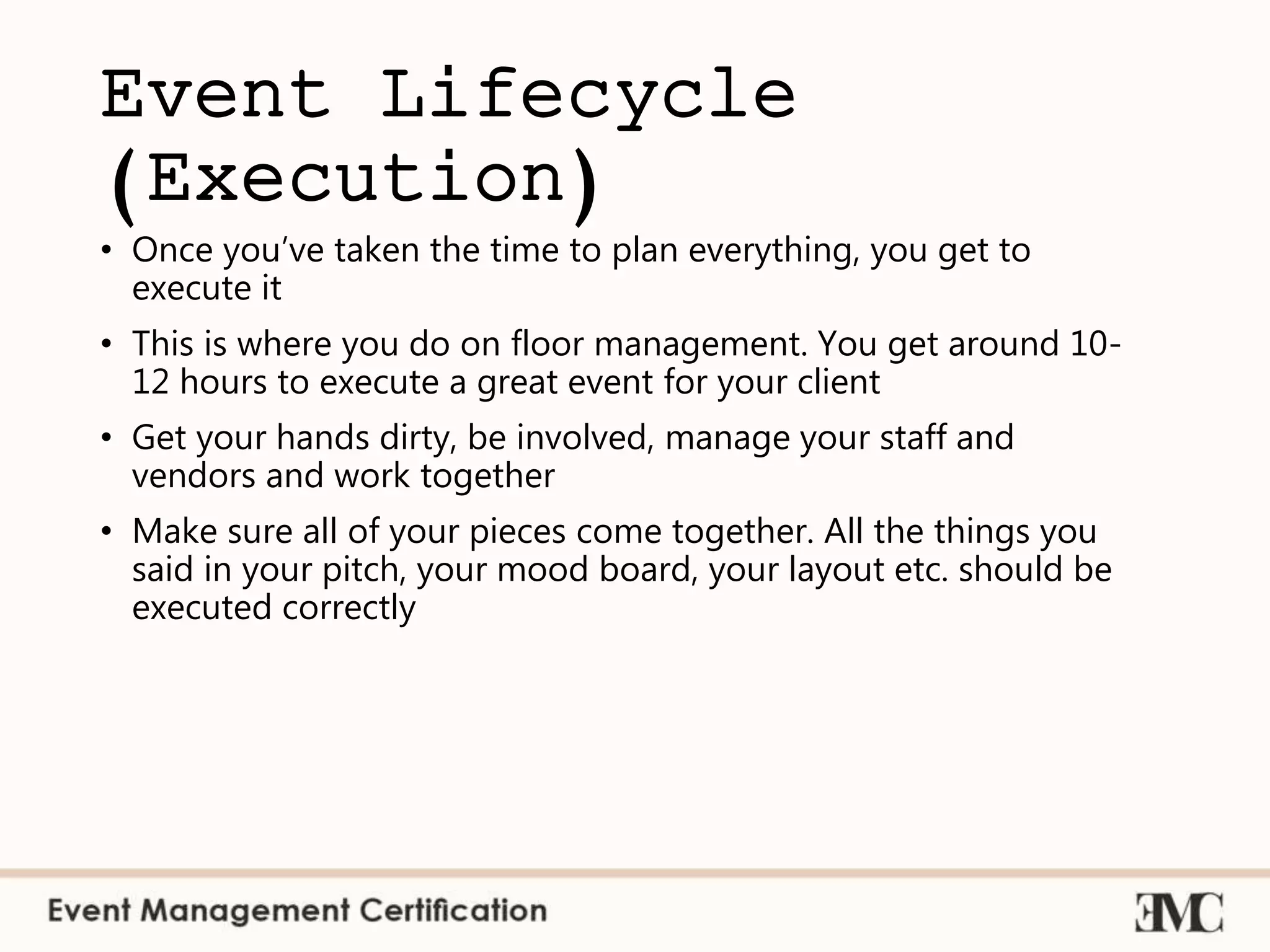 Emc lec 13 event lifecycle | PPT