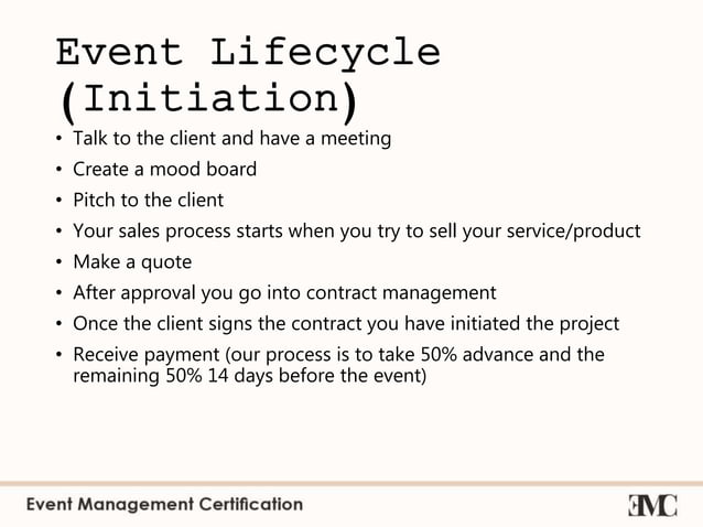 Emc lec 13 event lifecycle | PPT