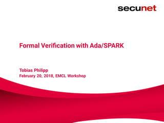 Formal Verification with Ada/SPARK | PDF