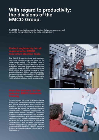 EMCO Lathe & Milling Machine Manufacturer, CNC Training ...